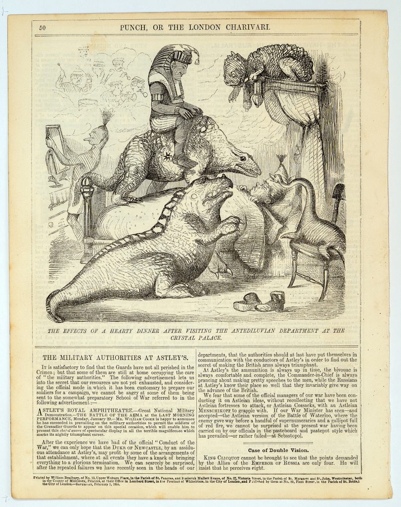 Punch 1855 Cartoon Dreaming of Crystal Palace Dinosaurs | Professor Joe ...
